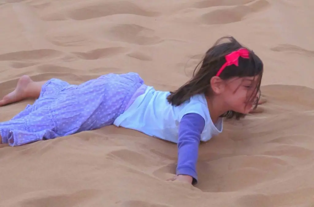 making sand angels