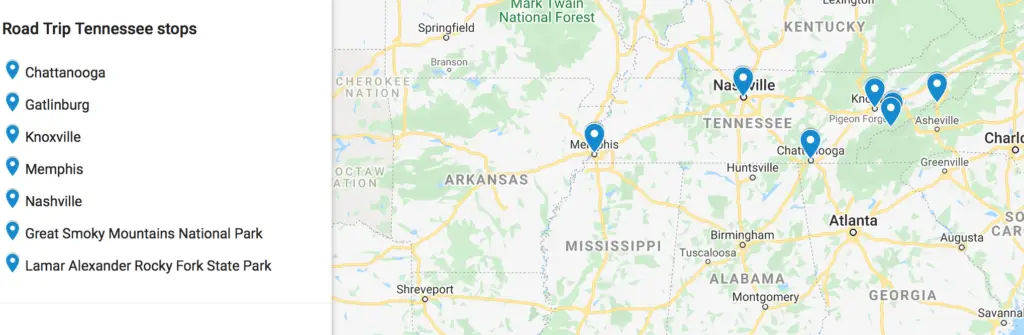 7 Great Stops For Road Trips in Tennessee (+ 50 Places To Visit in ...